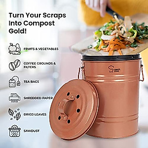 Chef's Star Copper Countertop Compost Bin - 0.7 Gallon