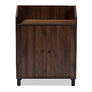 Baxton Studio Shoe Cabinets, One Size, Walnut