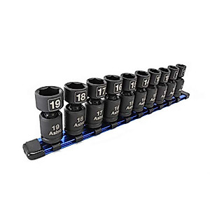 Astro Pneumatic Tool 78344 10-Piece 3/8" Drive Nano Pinless Universal Impact Sockets - Metric