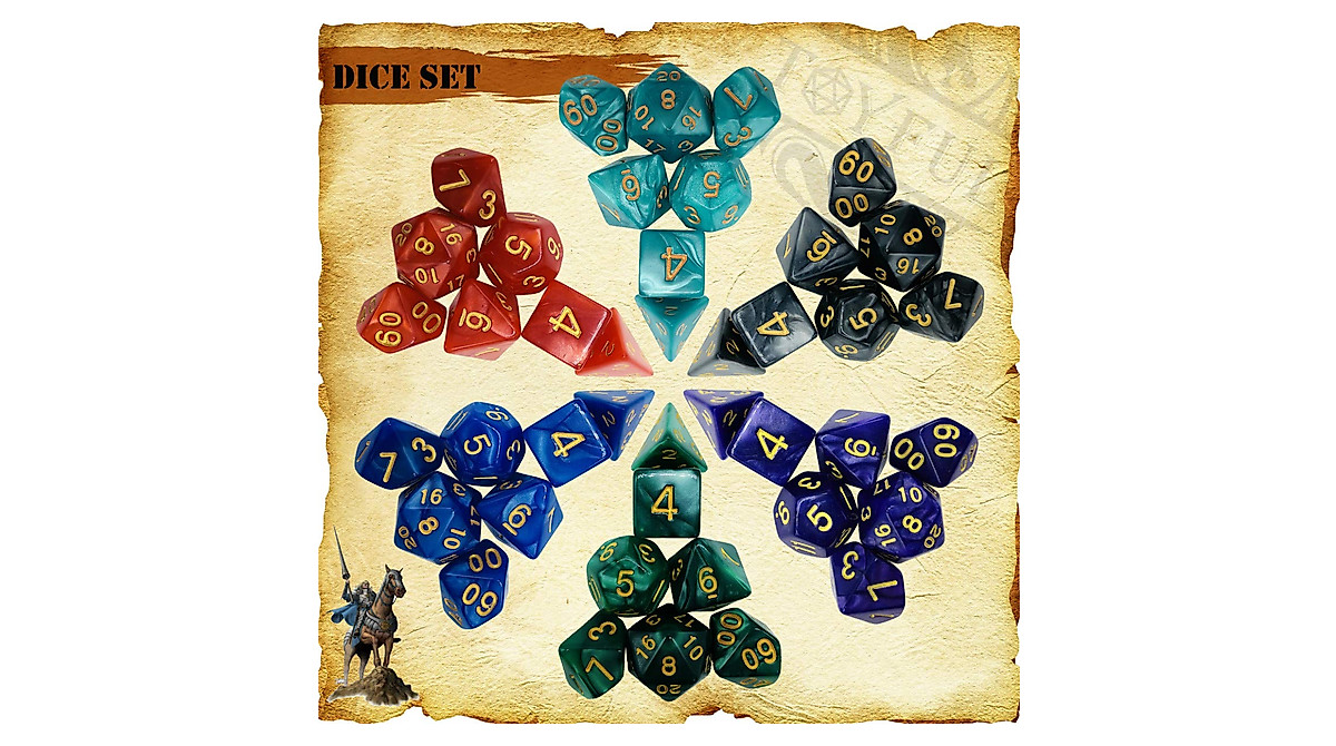 TOYFUL 6 Sets DND Dice for RPG & Table Games
