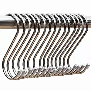10 Pack S Shaped Hooks Gardening Tools 5.5 inch Heavy-Duty Stainless Steel Hooks Hanging Hanger Bearing Up to 30 KG, Plants, Kitchen Pots and Pans,Shower Curtain -Large Size