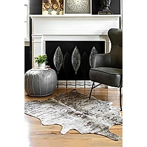 nuLOOM Bravo Spotted Faux Cowhide Area Rug, 5' x 6' 7", Grey