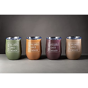 DIVERSEBEE Inspirational Gifts for Women, Men, Best Friend, Mom, Sister, Wife, Girlfriend, Boss, Coworker, Nurses, Thank You Encouragement Birthday Wine Gifts,Insulated Wine Tumbler with Lid (Plum)