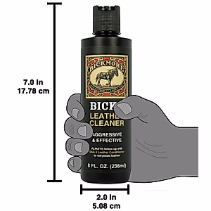 Bickmore Bick 1 Leather Cleaner 8 oz - Clean Dirt, Oil, Sweat, Salt, and Water Stains from All Colored, White, and Black Leather