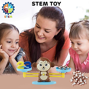 Dimple Monkey Balance Counting Educational Math Toy for Girls and Boys, STEM Toys for Ages 4 5 6 7 8 Year olds, Kindergarden Preschool Learning Numbers Toy, Kids Number Game