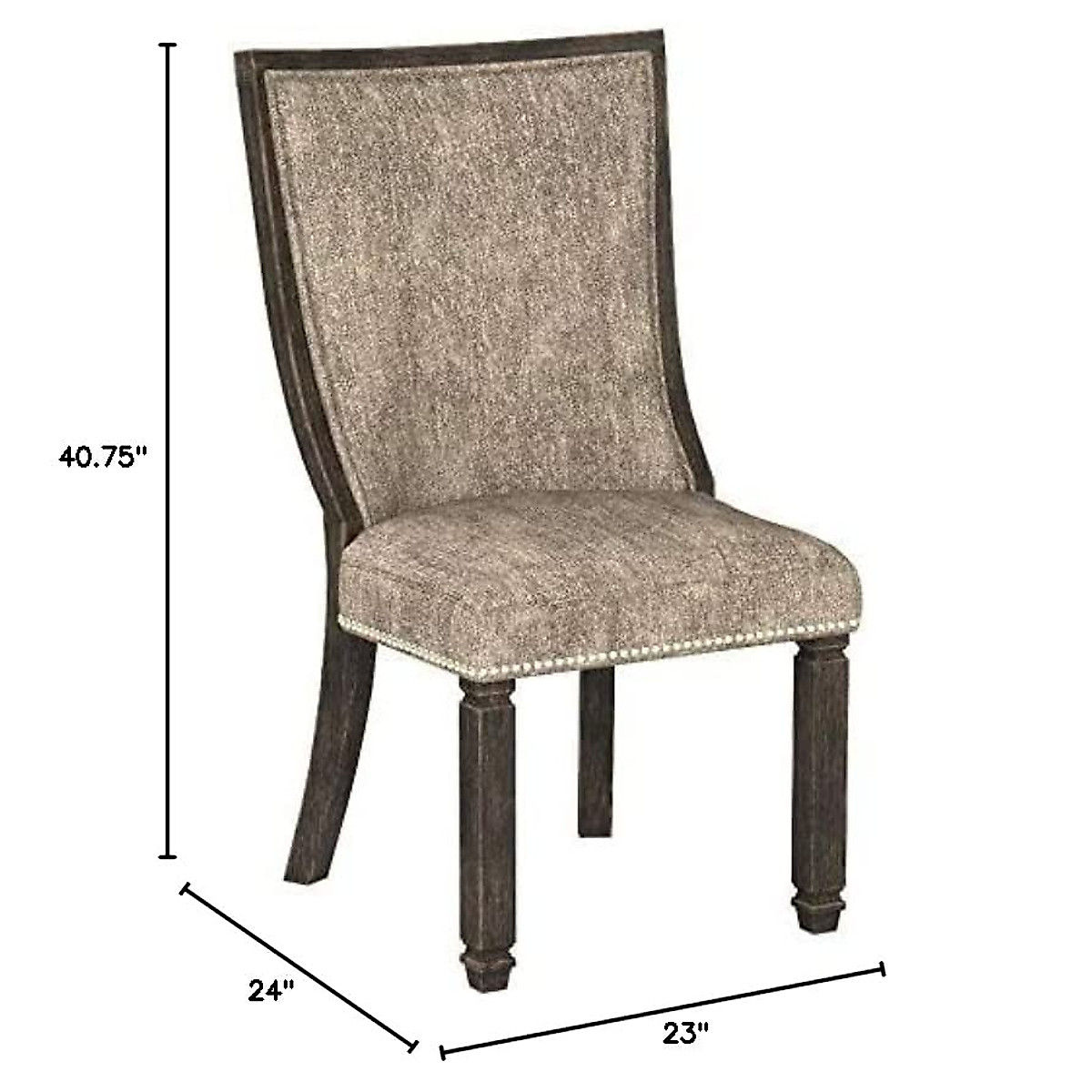 Signature Design by Ashley Tyler Creek Urban Farmhouse Upholstered Dining Chair, 2 Count, Almost Black