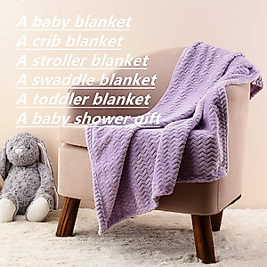 CREVENT 30''X40'' Soft Cozy Warm Baby Blankets for Boys Girls Solid Color - All Season Use - Newborn Essentials (Wave Lanveder)