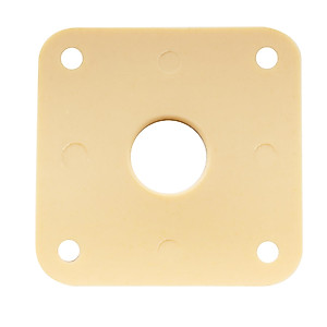 Musiclily Pro Plastic Curved Jack Plate Square Jackplates Compatible with USA Les Paul Epiphone Les Paul Guitar, Cream(Set of 2)