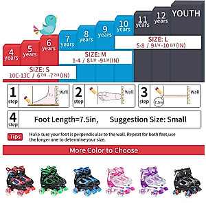 Kids Roller Skates for Boys - Black for Big Kids Age 7 8 9 10 - Adjustable All Light up Wheels Indoor Outdoor Sports Birthday Gift for Son and Grandson