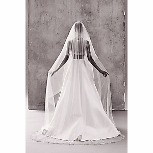 Passat French Lace Short Wedding Veil For Brides Ivory Lace Bridal Veil For Wedding Fingertip Length