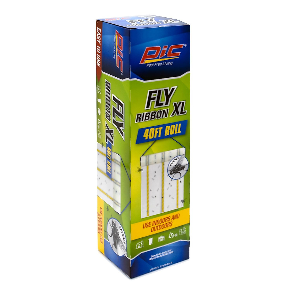 PIC Fly Ribbon XL - Large Fly Traps for Outdoors and Barns, 40FT Roll