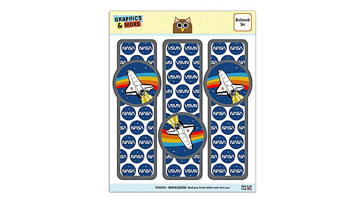 NASA Logo Bookmarks Set - Space Shuttle Rainbow Design | Durable & Giftable