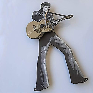 Wooden Wall Clock Like to Elvis Figured Swinging Legs, Presley Themed Wall Clock, Gift for Lover of Elvis, Cafe Bar Decorations Wall Clock