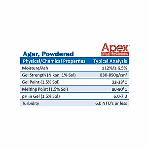 Apex Powdered Agar, 500g, Bacteriological Grade, 500g/Unit