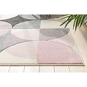 Well Woven Astrid Landon 5'3" x 7'3" Light Pink Geometric Modern Area Rug