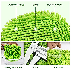 Ordenado 62&quot; Car Wash Brush Kit Mitt Mop Sponge with Long Handle Chenille Microfiber Car Cleaning Brush Kit Supplies Car Washing Mop Kit Car Care Kit of Scratch-Free Replacement Head for Car RV Truck