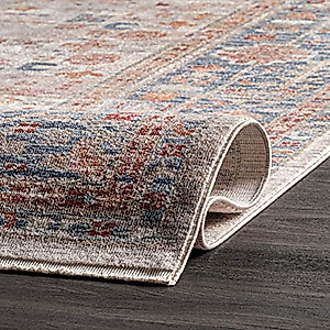 nuLOOM Ari Worn Medallion Area Rug, 6' 7" x 9', Beige