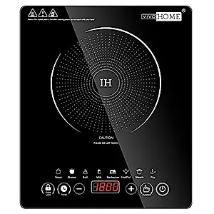 VIVOHOME 120V 1800W Electric Portable Induction Cooktop with 8 Preset Buttons, Sensor Touch Countertop Burner with 180-Min Countdown Timer and 0-24H Timing Start, 140-460℉ Temperature Adjustable