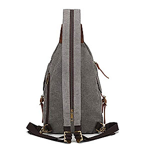 peacechaos Sling Bag - Crossbody backpack Shoulder Casual Daypack Rucksack for Outdoor Cycling Hiking Travel (Grey)