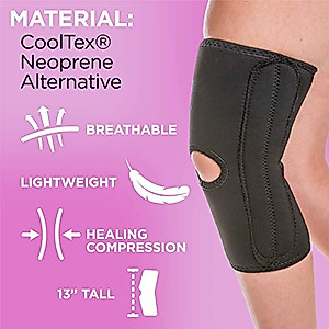 BraceAbility Plus Size Knee Compression Sleeve for Women - Ladies Open Patella Brace and XXXXL Kneecap Stabilizer with Support Stays for Female Arthritis Pain, Meniscus Tears and ACL injury (4XL)