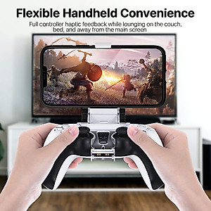 TNP PS5 Controller Phone Mount - Universal Phone Controller Mount for Playstation DualSense Controller - Adjustable Viewing Angle Mobile Gaming Clip for PS Remote Play