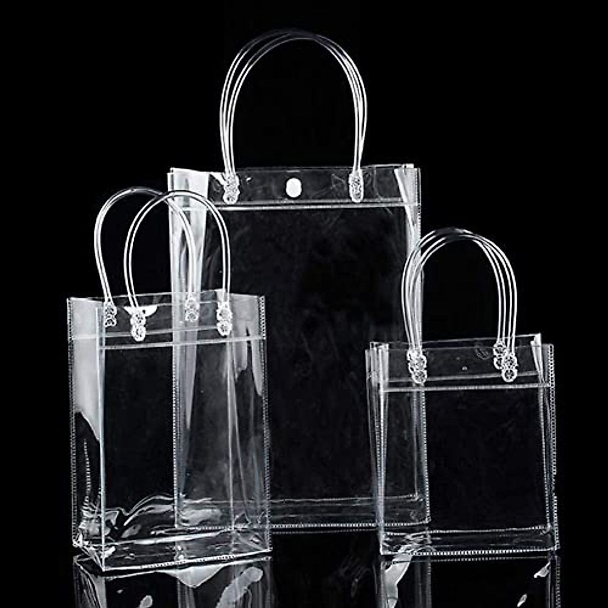Women Clear PVC Tote Bag Shoulder Handbag Transparent Tote Waterprof Clutch Beach