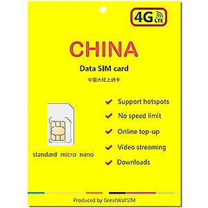 China Data SIM Card (Unlimited Data 30 Days)