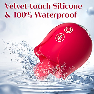 Rose Sex Toys Vibrator for Women - Rose Toy Sex Stimulator for Women with 9 Tongue Licking & 9 Vibrating Modes, G Spot Vibrators Adult Sex Toys for Womens Couples Sex Nipple Clitoral Stimulation 1