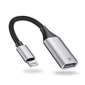 IVSHOWCO Lightning to USB Adapter [Apple MFi Certified], USB Camera Adapter for iPhone, iOS OTG Cable Adapter, Supports USB Flash Drive, Card Reader, Mouse, Keyboard