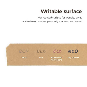 ECOAND Brown Kraft Paper Tape, 2” x 43 Yards, Writable Non-Coated Surface for Masking, Sealing, and Packaging Use, Eco-Friendly and Recyclable, Easy-to-Tear (Non-Printed)