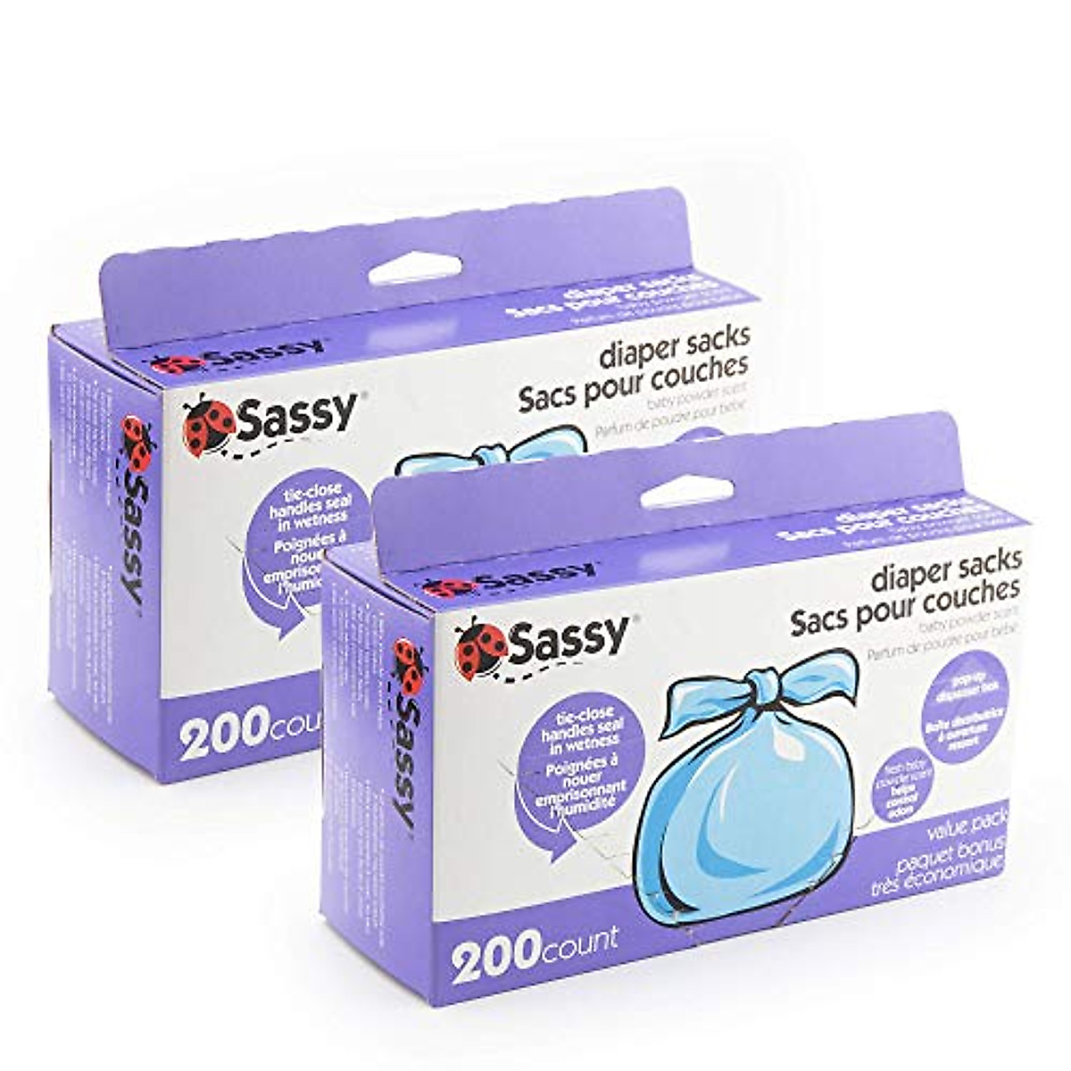 Sassy Disposable Diaper Sacks, 200 Count (Pack of 2)