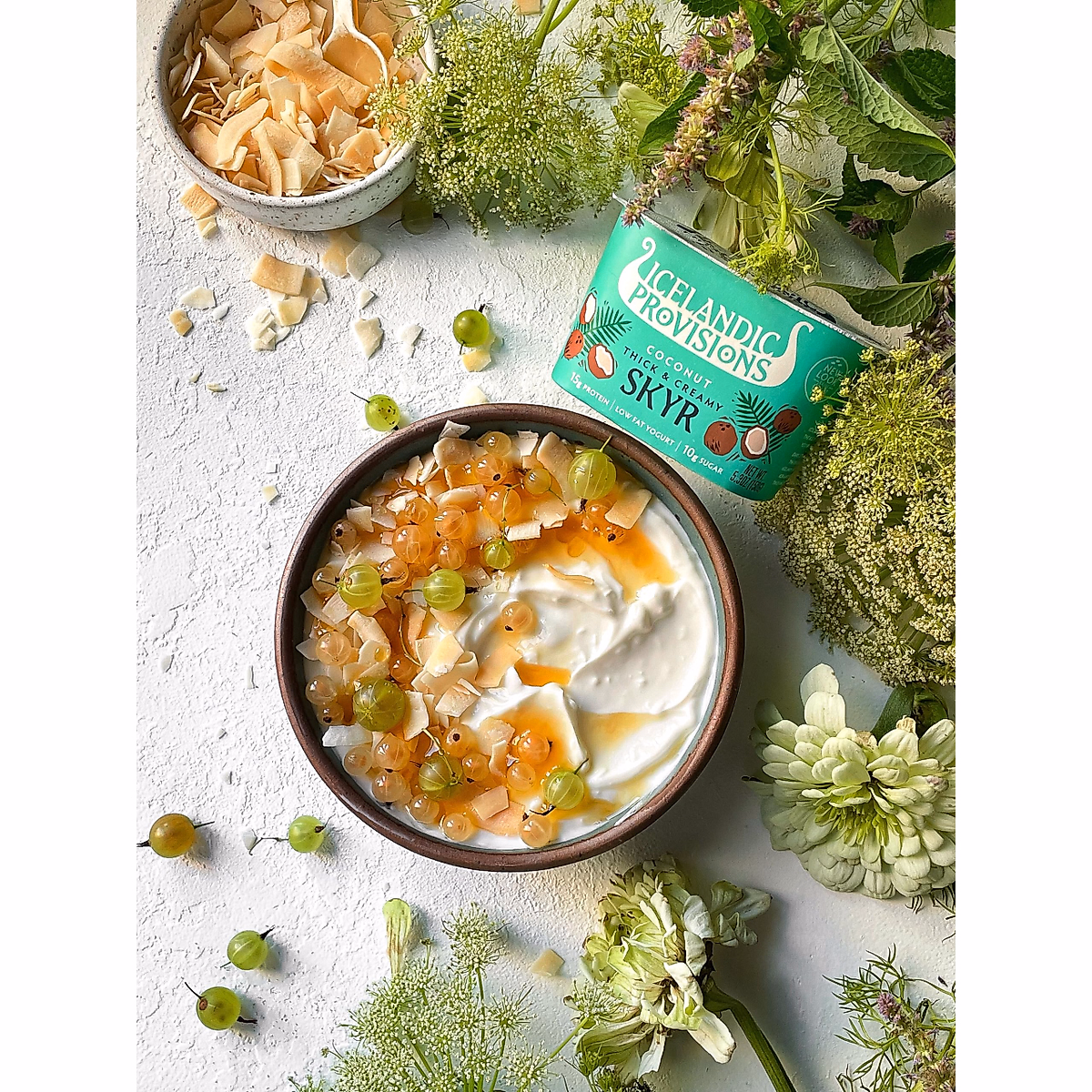 Icelandic Provisions 5.3oz Traditional Skyr Yogurt, Coconut, Icelandic Cultured Dairy Product With 15g Protein Per Serving | Thick & Creamy Texture | More Protein & Less Sugar Than Yogurt