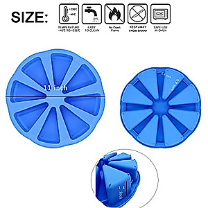 Meajore 2 Pcs Silicone Cake Scone Pan,Triangle 8 Cavity Pizza Cake Pan,Internal Diameter 4 inch Cake Pan for Brownies Muffins,Cheesecake,Cornbread Kitchen Baking Shapes (Blue)