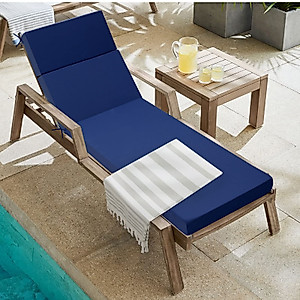 idee-home Chaise Lounge Cushions Outdoor, Lounge Chair Cushion 80in.L x 26in.W x 3in.D Patio Cushions for Outdoor Furniture Waterproof for Lawn Pool