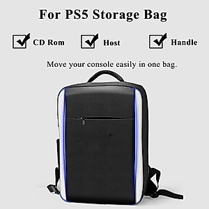 Gaming Console Backpack for , Nylon Fabric Shockproof Waterproof Travel Carrying Case, Travel Case for Headset and Game Accessories