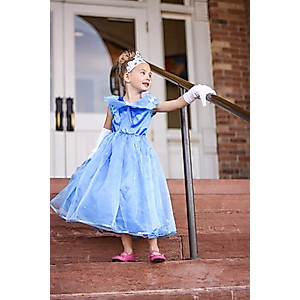 Little Adventures Deluxe Cinderella Butterfly Princess Dress Up Costume for Girls (Large Age 5-7) - Machine Washable Child Pretend Play and Party Dress with No Glitter