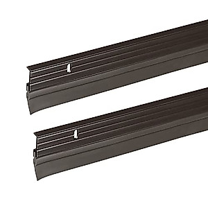 Frost King B59/36H Premium Aluminum and Vinyl Door Sweep 1-5/8-inch by 36-inches, Brown - 2-Pack