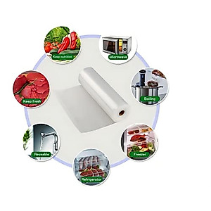 Vacuum Sealer Bags Rolls 8"x20'(3Rolls) and 11"x20' (3Rolls) 6 pack BPA Free Commercial Grade Heavy Duty Sealer Bags for Storage, Meal Preparation