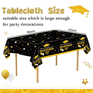 2024 Graduation Decorations Black and Gold Graduation Plates Class of 2024 Mastered It Disposable Paper Dinnerware Set for College High School Graduation Party Serve 30