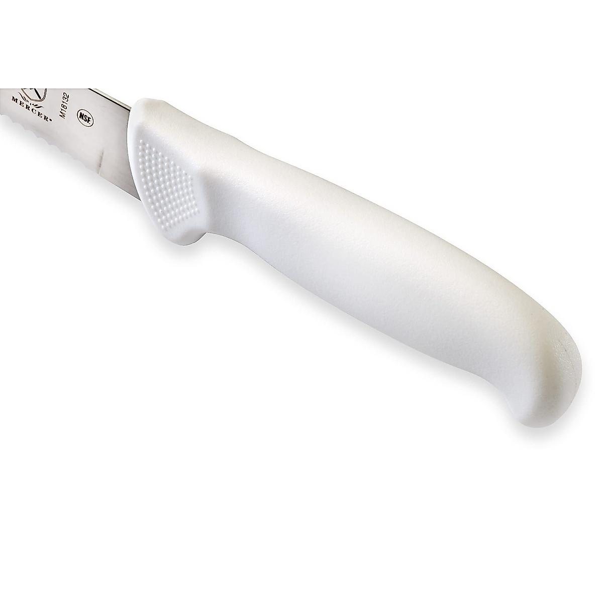 Mercer Culinary Ultimate White 10" Curved Wavy Edge Bread Knife, White