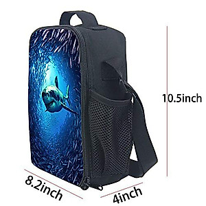 CAIWEI Animal Dinosaur Cat Shark Husky and Dolphin Insulated Lunch Box Cooler Bag (SHARK 1)