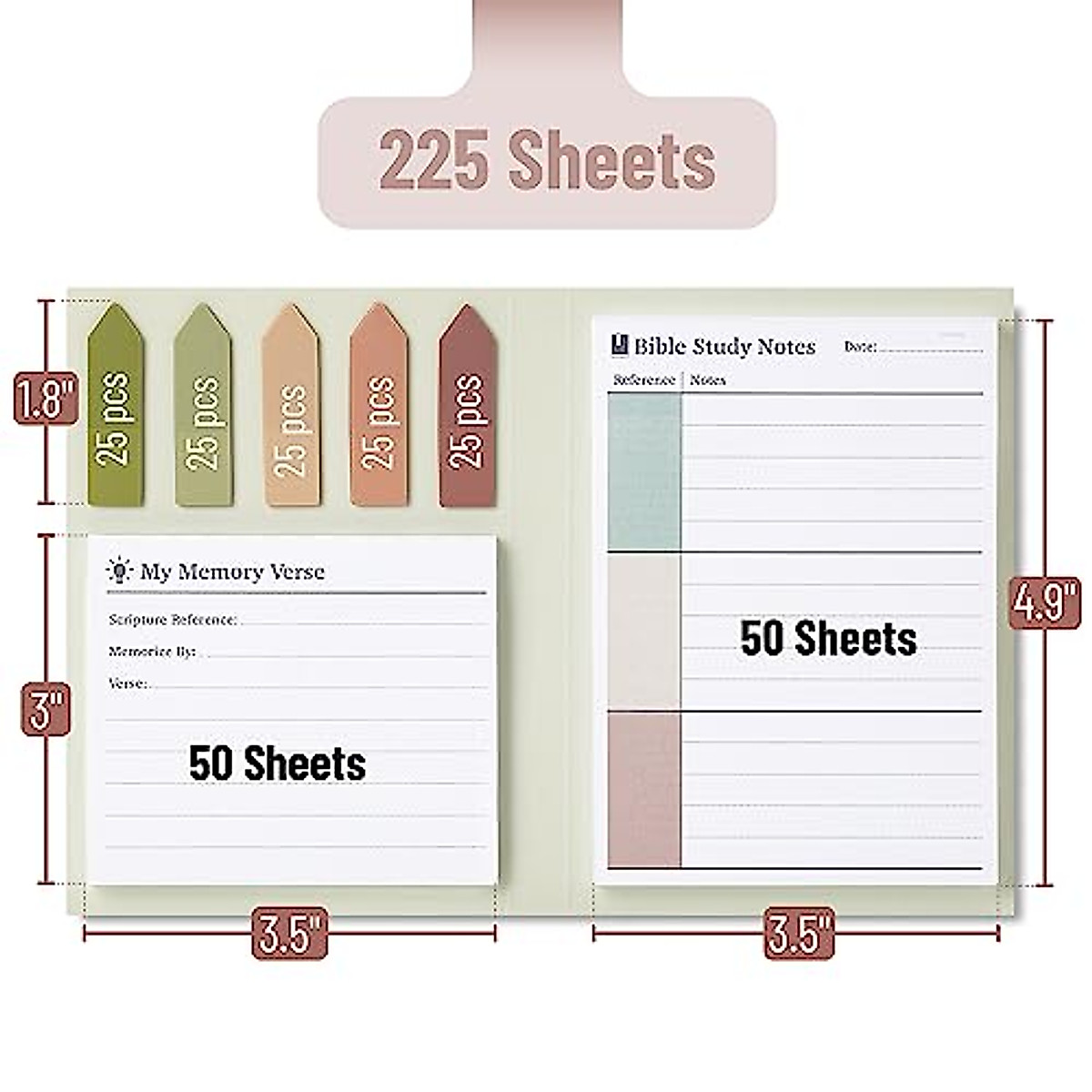 Mr. Pen- Holy Bible Study Sticky Notes, 225 pcs, Vintage Colors, Sticky Note Tabs, Bible Sticky Notes, Sticky Note Set, Bible Notes, Bible Study Notes, Sticky Notes for Bible Note Taking Supplies