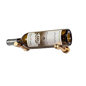VintageView Vino Pins – Metal Wall Mounted Wine Bottle Rack for Drywall or Wood Surfaces - Stylish Modern Wine Storage with Label Forward Design (Golden Bronze, 1 Bottle)