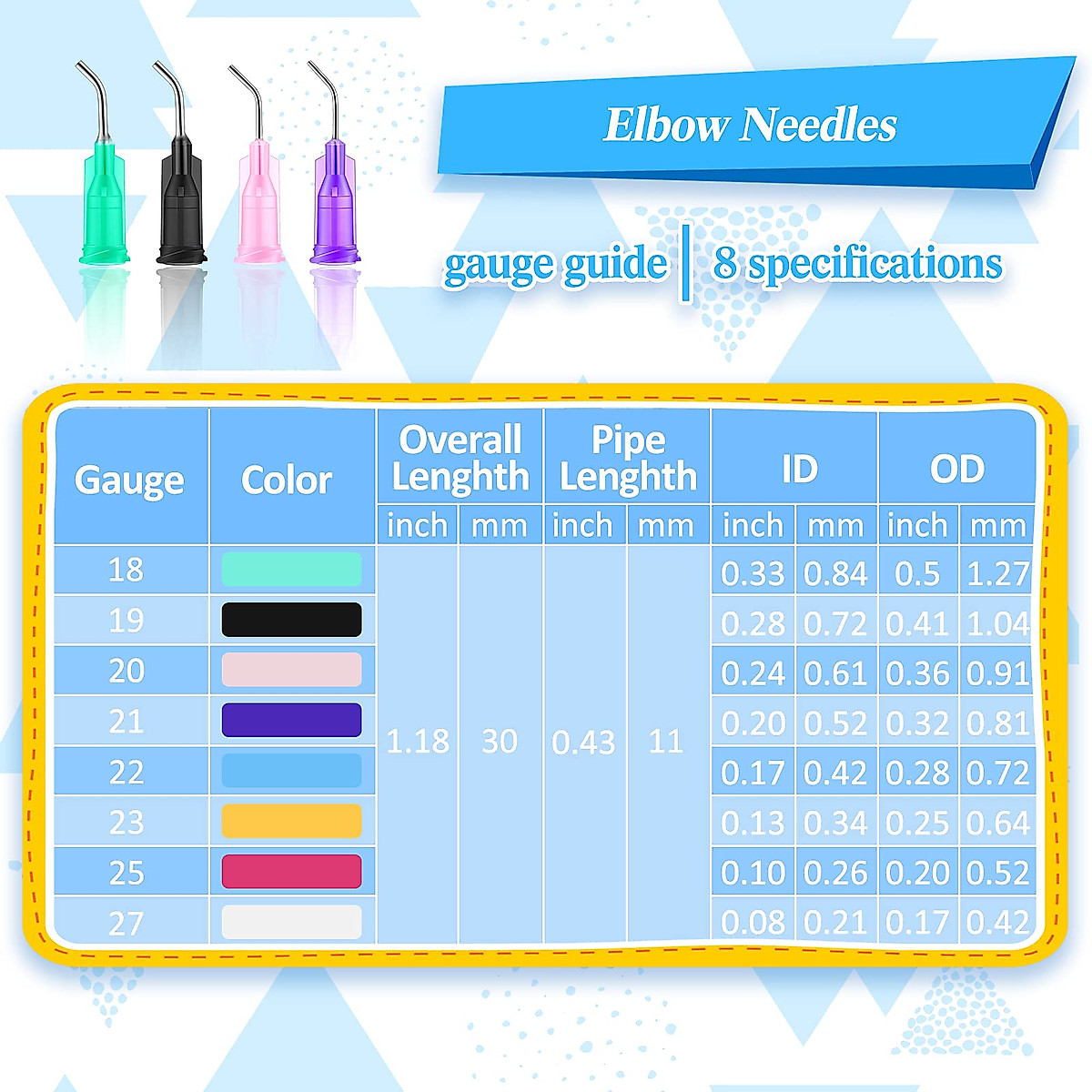 90 Pieces Blunt Tip Dispensing Needle with Luer Elbow Blunt Needle 1inch 0.5inch Industrial Liquid Dispenser Needle Stainless Steel Pet Syringe Needle for Adhesive Glue Dispensing 3 Styles All Gauge