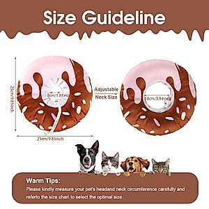 Cat Cone Collar Soft, Plush Pillow Cute Donut Cat Cones Lightweight Adjustable Neck Cone for Cats Kittens After Surgery, M