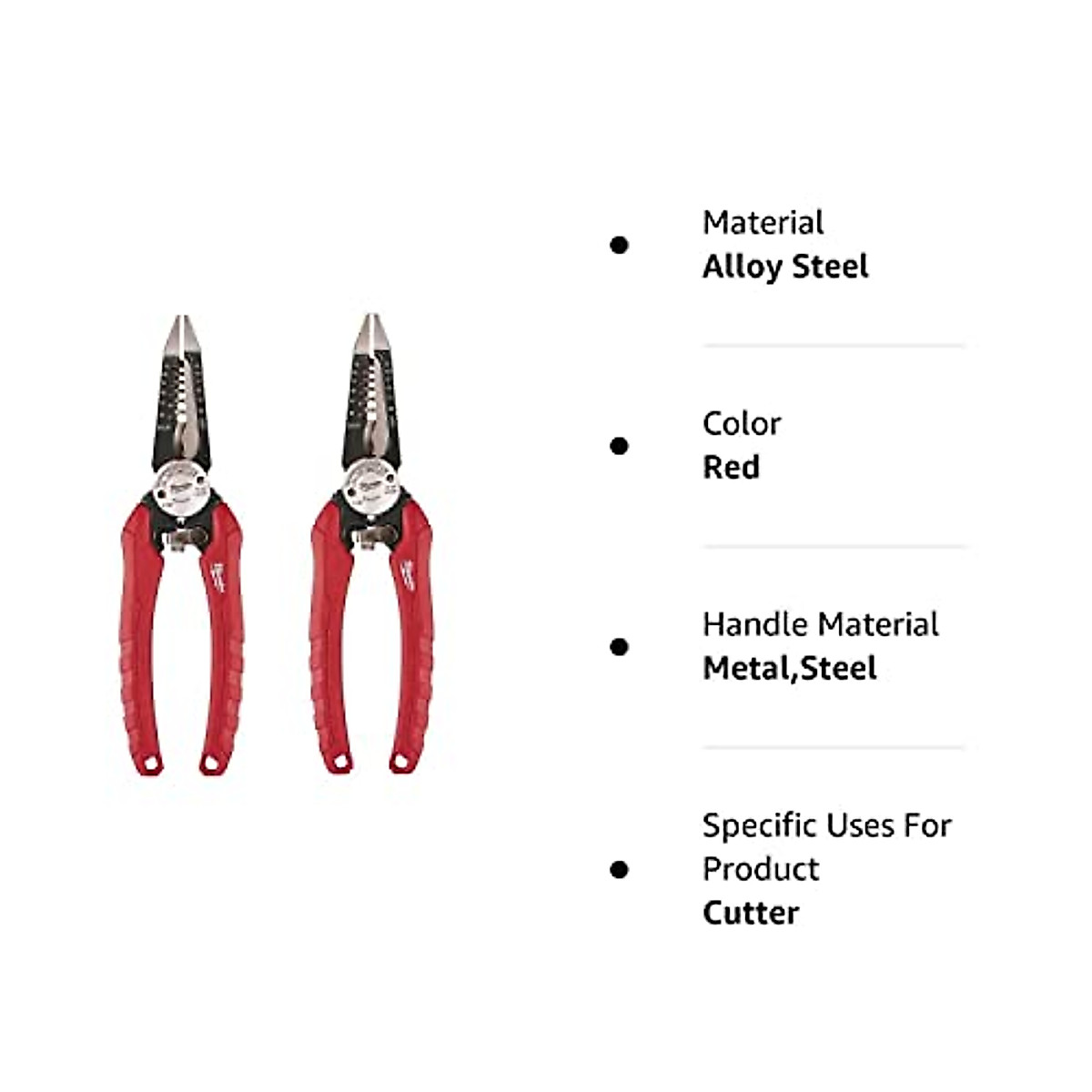 Milwaukee 48-22-3079 6-In-One Combination Wire Stripping and Reaming Pliers for Electricians, 2 Pack