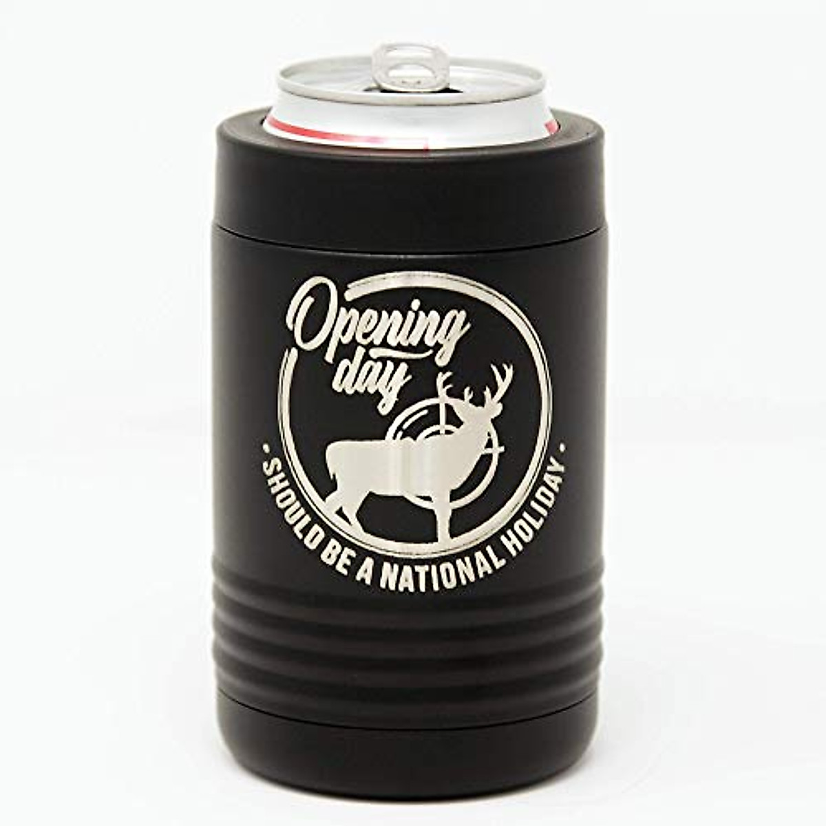 Thomas And Son - Cold Beverage Can Cooler - Engraved Open Season Hunting Can Holder - Double Wall Insulated Can Cozy Sleeve - Hunting Gifts For Men/Birthday Gifts For Men
