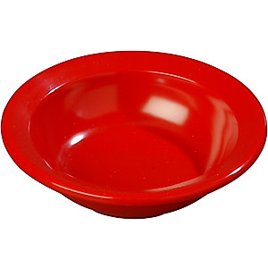 Carlisle FoodService Products Dallas Ware Reusable Plastic Bowl Fruit Bowl with Rim for Buffets, Home, and Restaurants, Melamine, 3.5 Ounces, Red, (Pack of 48)