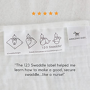 Amazing Baby Muslin Swaddle Blanket, Premium Cotton, Stars, Sterling