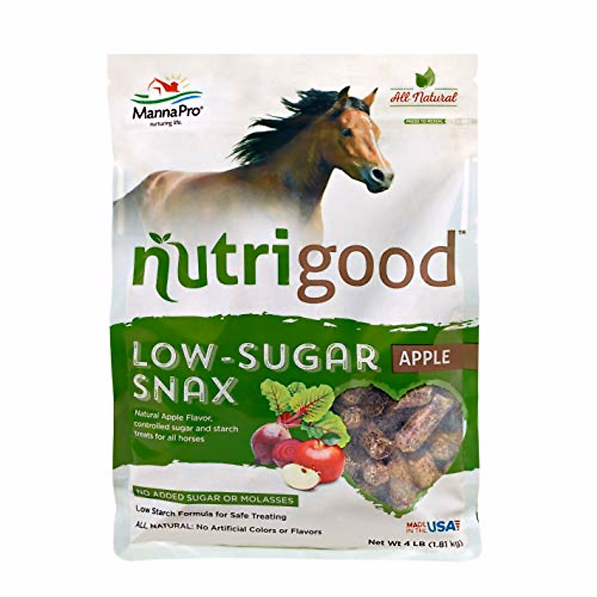 Nutrigood Low-Sugar Snax | Apple Flavor Horse Treats | 4 Pounds